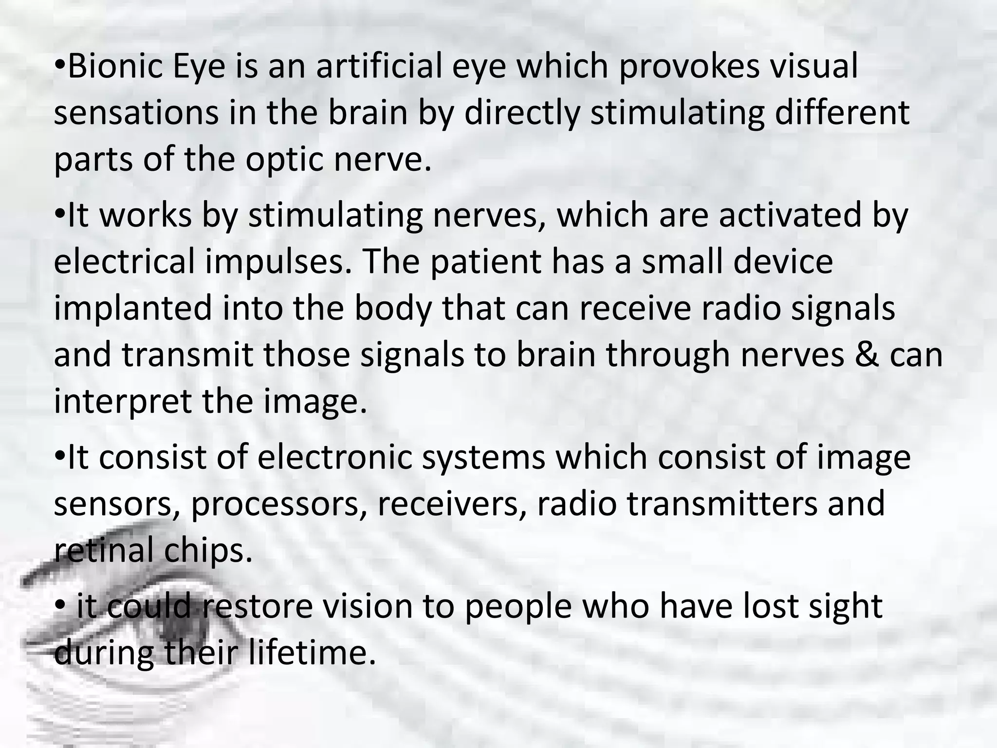 Bionic eye | PDF