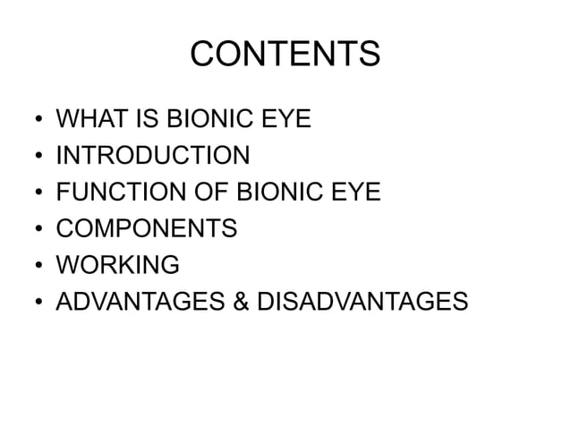 Bionic EYE | PPT