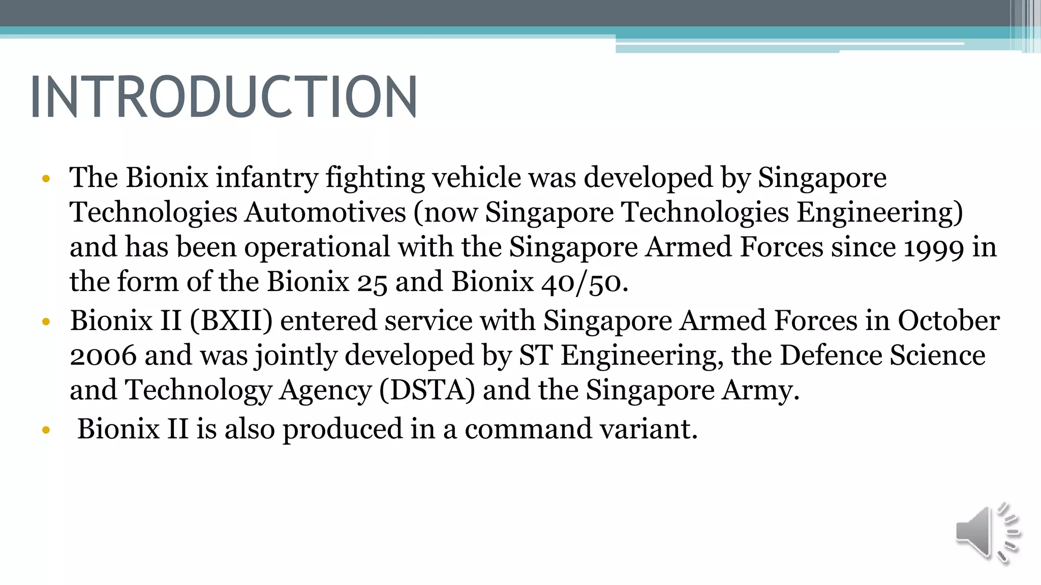 Bionix infantry fighting vehicle, singapore | PPTX