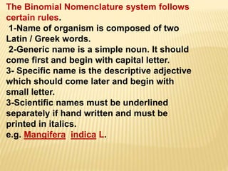 11th -Bionomial nomenclature maharashtra state board | PPT