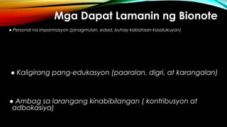 Pagsulat11_Bionote | PPT