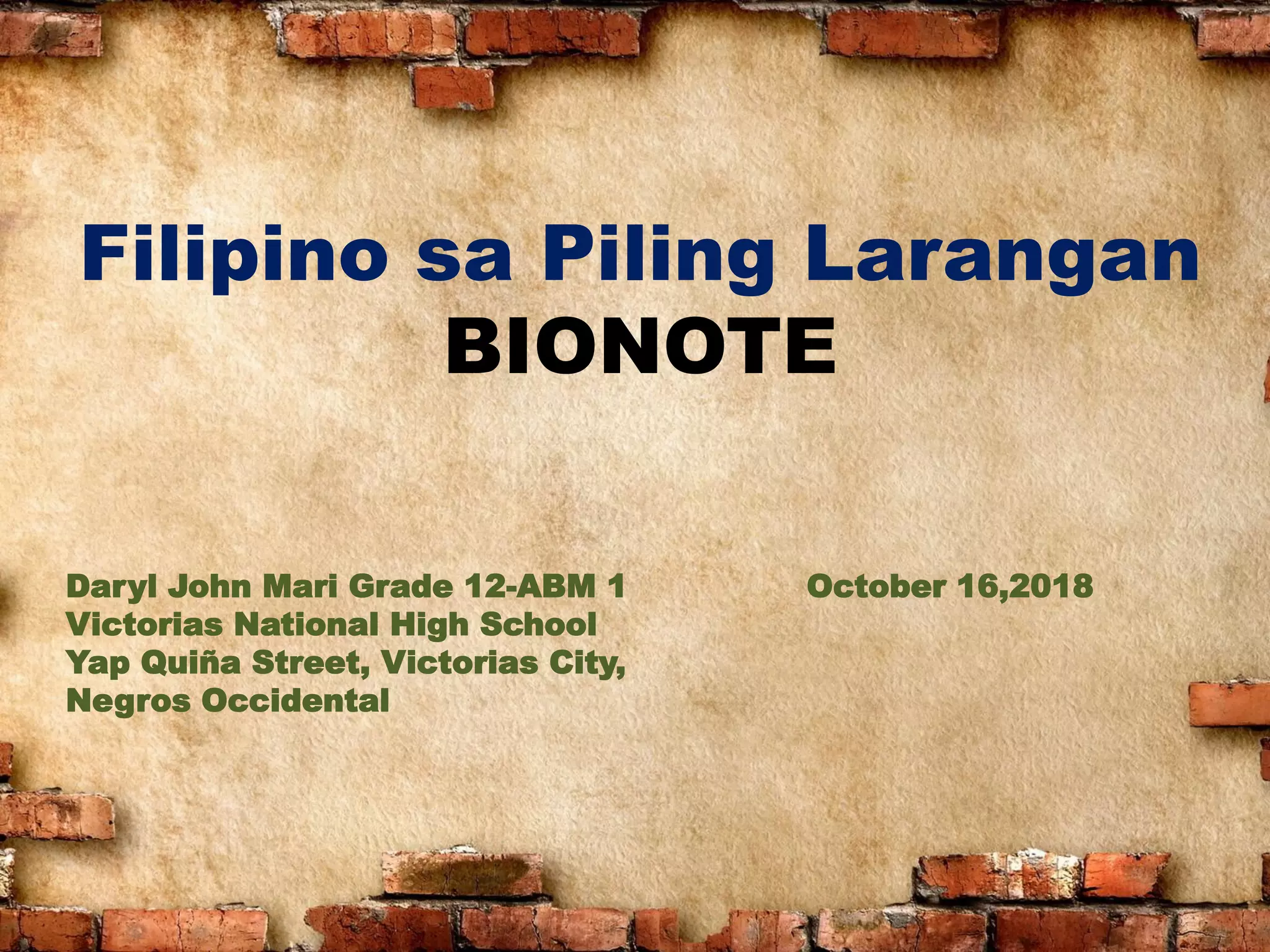 Bionote | PDF