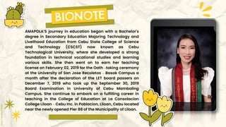 A SAMPLE BIONOTE FOR DOCTOR IN DEVELOPMENT OF EDUCATION COURSE ...