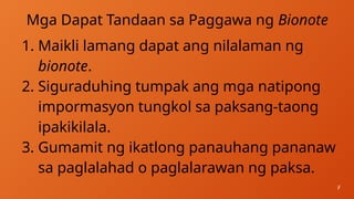 Bionote.Filipino sa Piling Larang-Akadpptx | PPTX