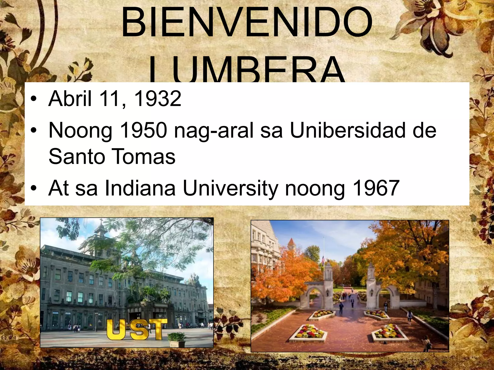 Bionote nina bienvenido lumbera at virgilio almario | PPTX