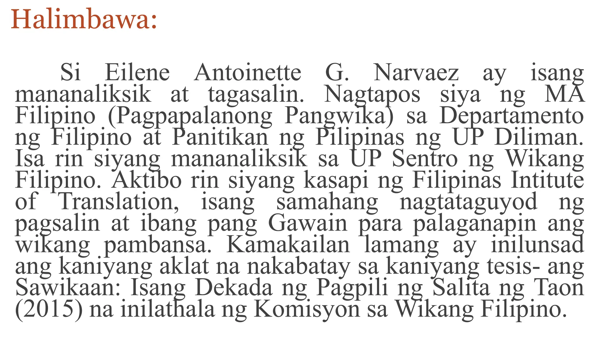 Bionote-FILIPINO SA PILING LARANGAN AKADEMIK | PPTX