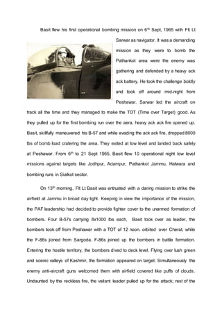 Bio of Pakistan Air Force Air Commodore Abdul Basit | DOCX