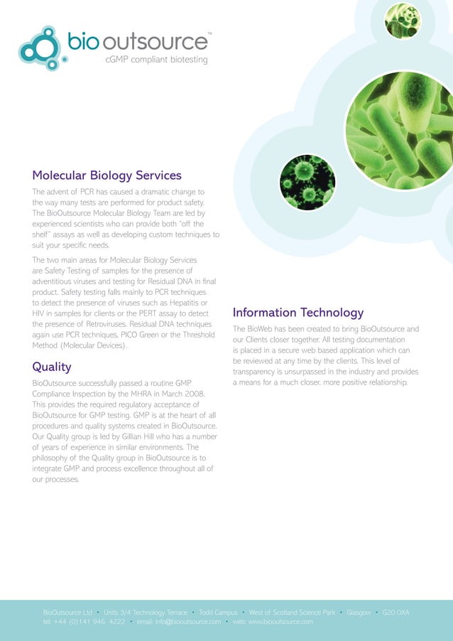 Bio outsource services | PDF