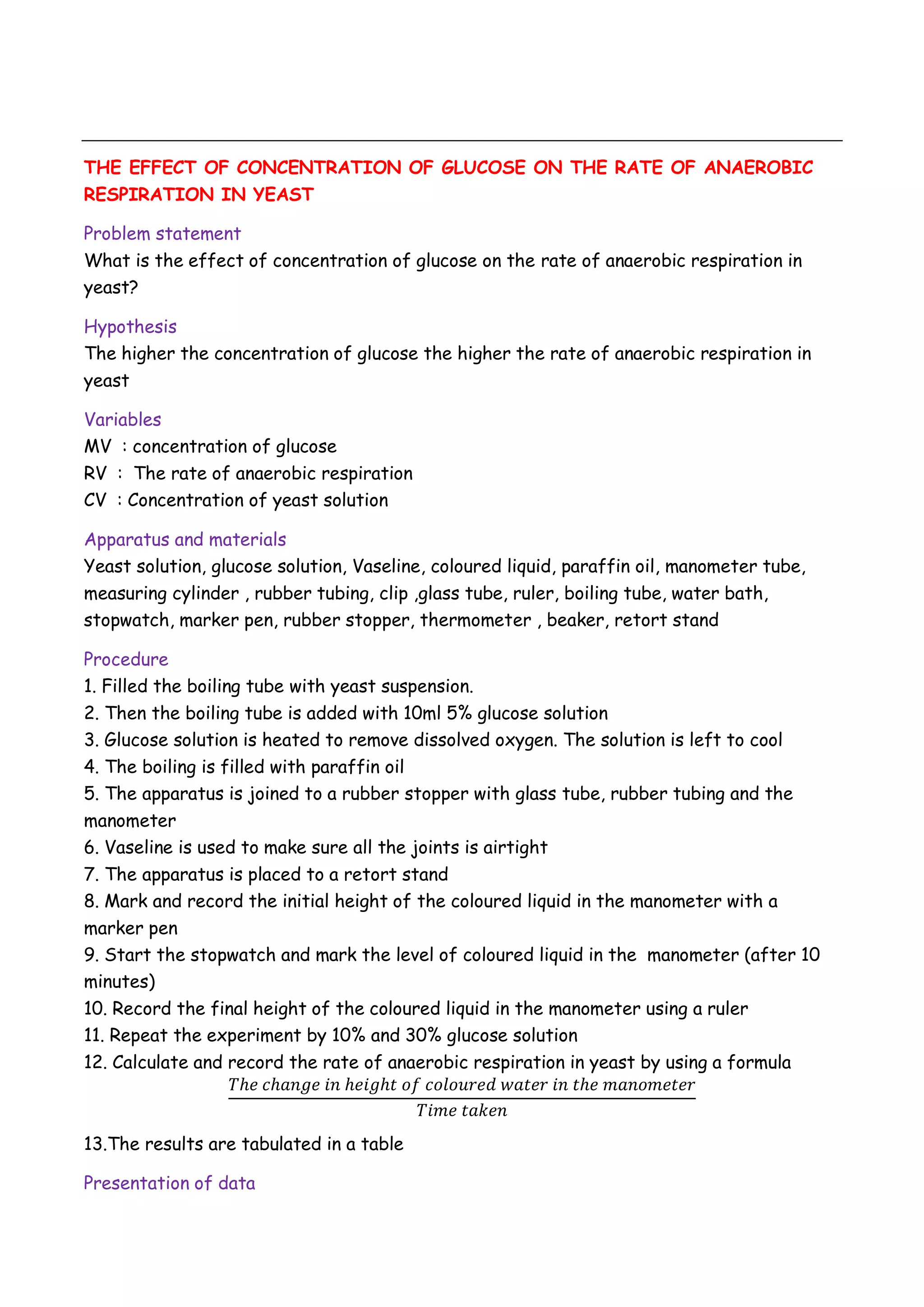 Biology SPM paper 3 experiment | PDF