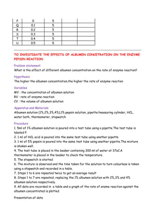 Biology SPM paper 3 experiment | PDF