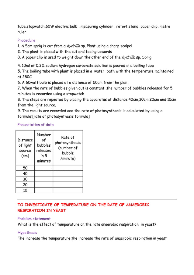 Biology SPM paper 3 experiment | PDF | Chemistry | Science