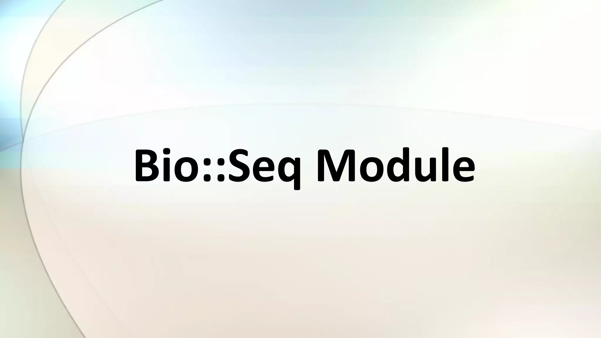 PERL- Bioperl modules | PDF