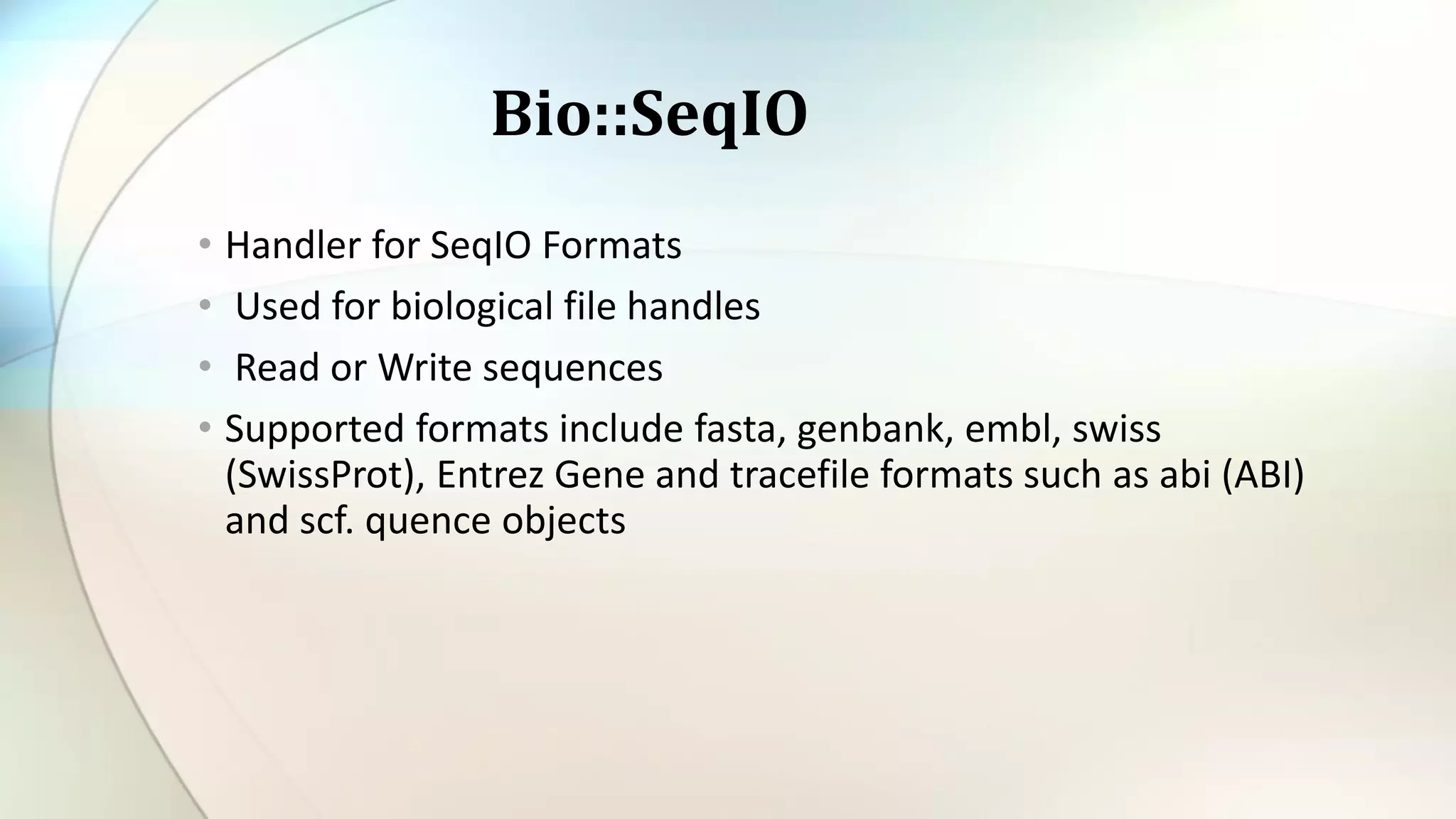 PERL- Bioperl modules | PDF