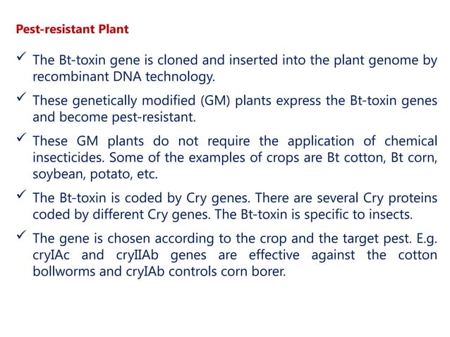 Bio pesticide - Bacillus thuringiensis PPT.pptx | Agriculture | Industries