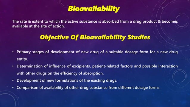 Methods For Assesment Of Bioavailability | PPTX | Pharmaceutical ...