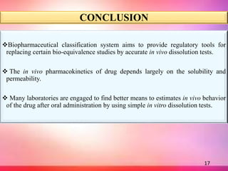 Bio pharmaceutical classification System [BCS] | PPTX