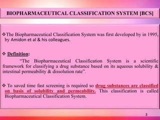 Bio pharmaceutical classification System [BCS] | PPTX