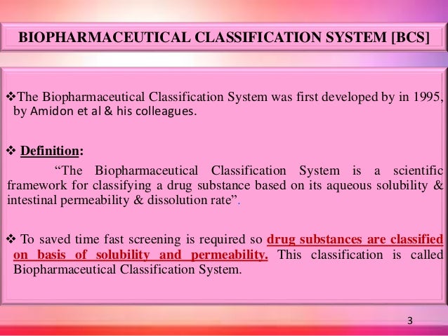 Bio pharmaceutical classification System [BCS]