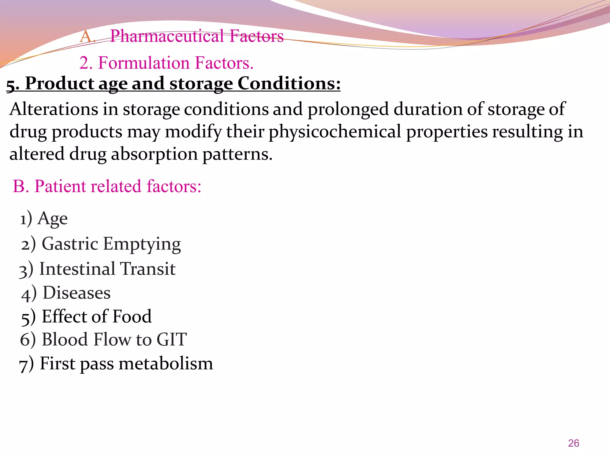 Biopharmaceutical factors effecting bioavailability | PPTX