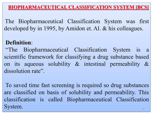 Biopharmaceutical Classification System | PPTX