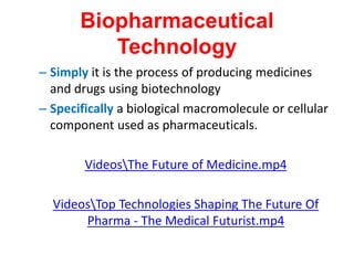 Biopharmaceutical technology | PPT