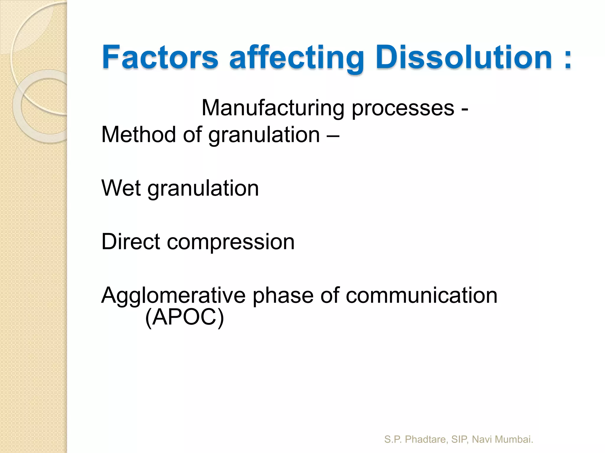 Biopharmaceutic factors in dosage form design and theories of ...