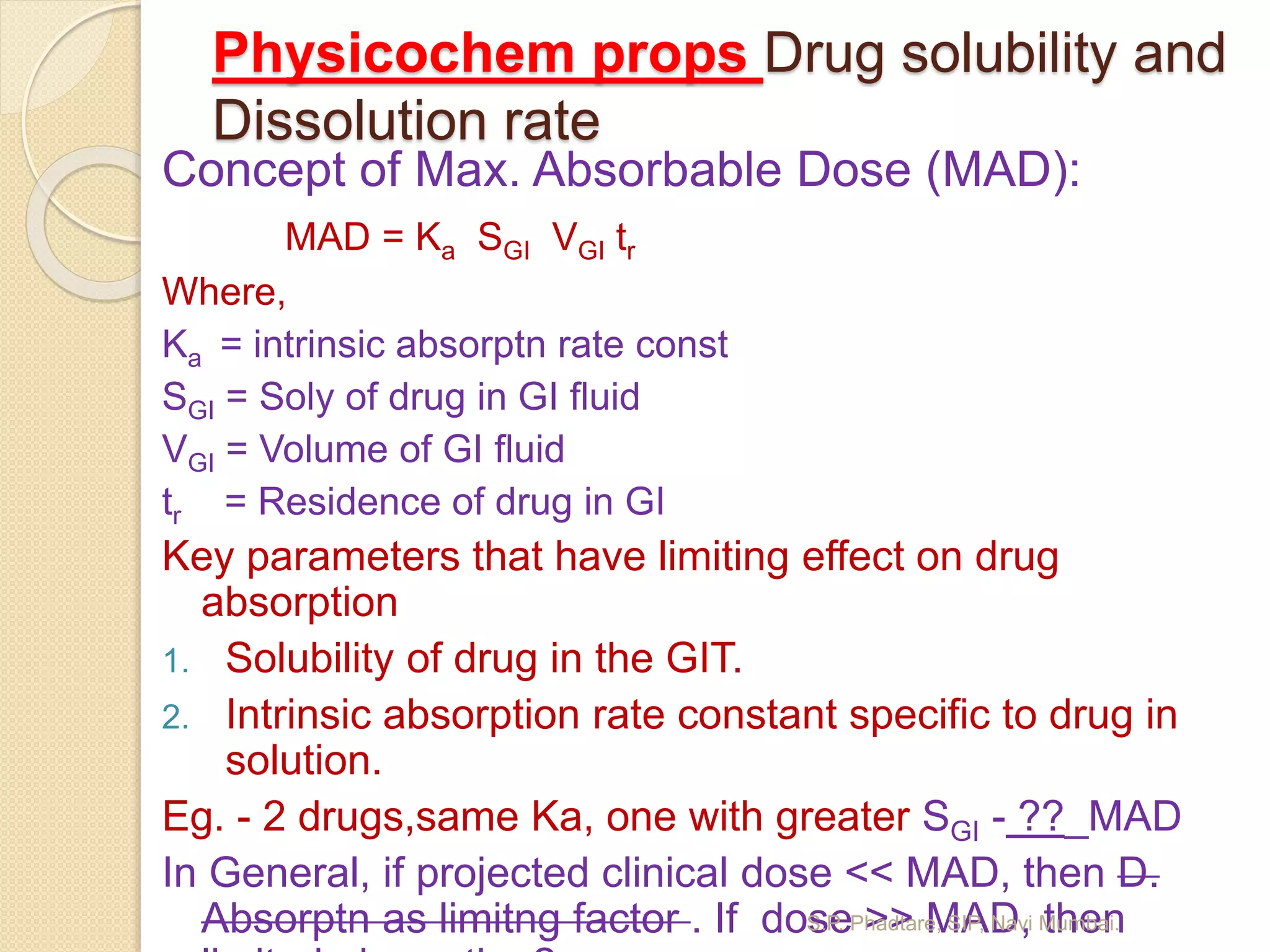 Biopharmaceutic factors in dosage form design and theories of ...