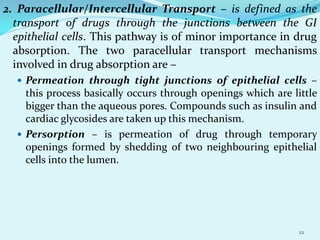 Biopharmaceutics: Mechanisms of Drug Absorption | PDF