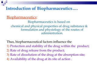 Biopharmaceutics by ND Sir | PPT