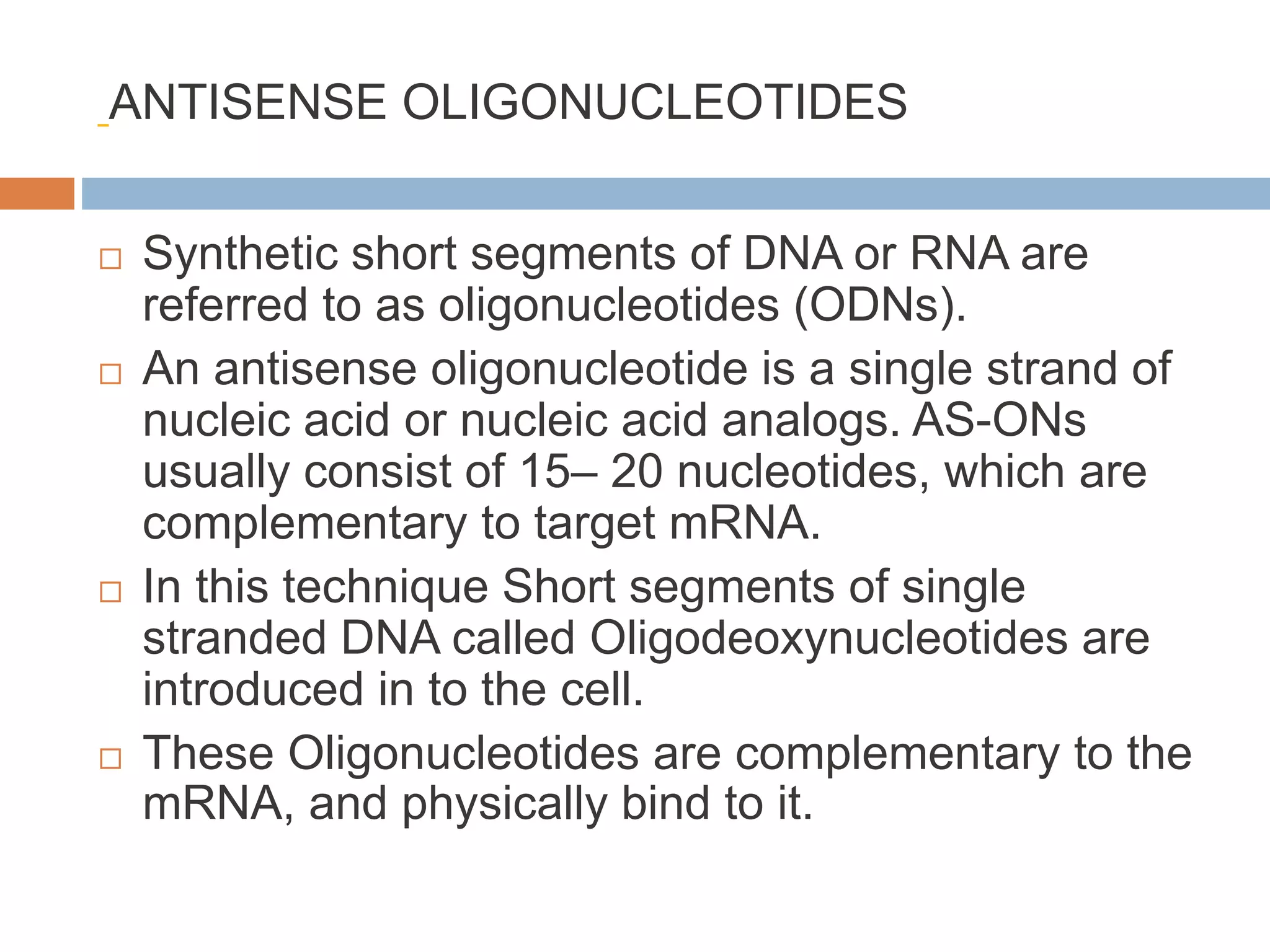 Biopharmaceutics of antisense molecule and aptamers | PPTX