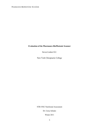 Biophotonic scannerlindner | DOCX | Skin and Dermatology | Diseases and ...