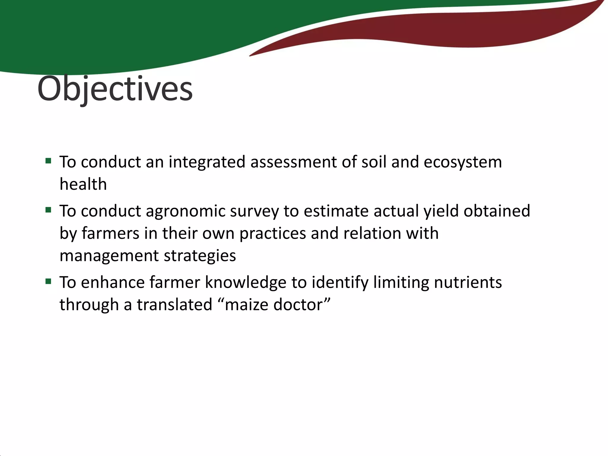 Identification of the key biophysical production constraints to crops ...