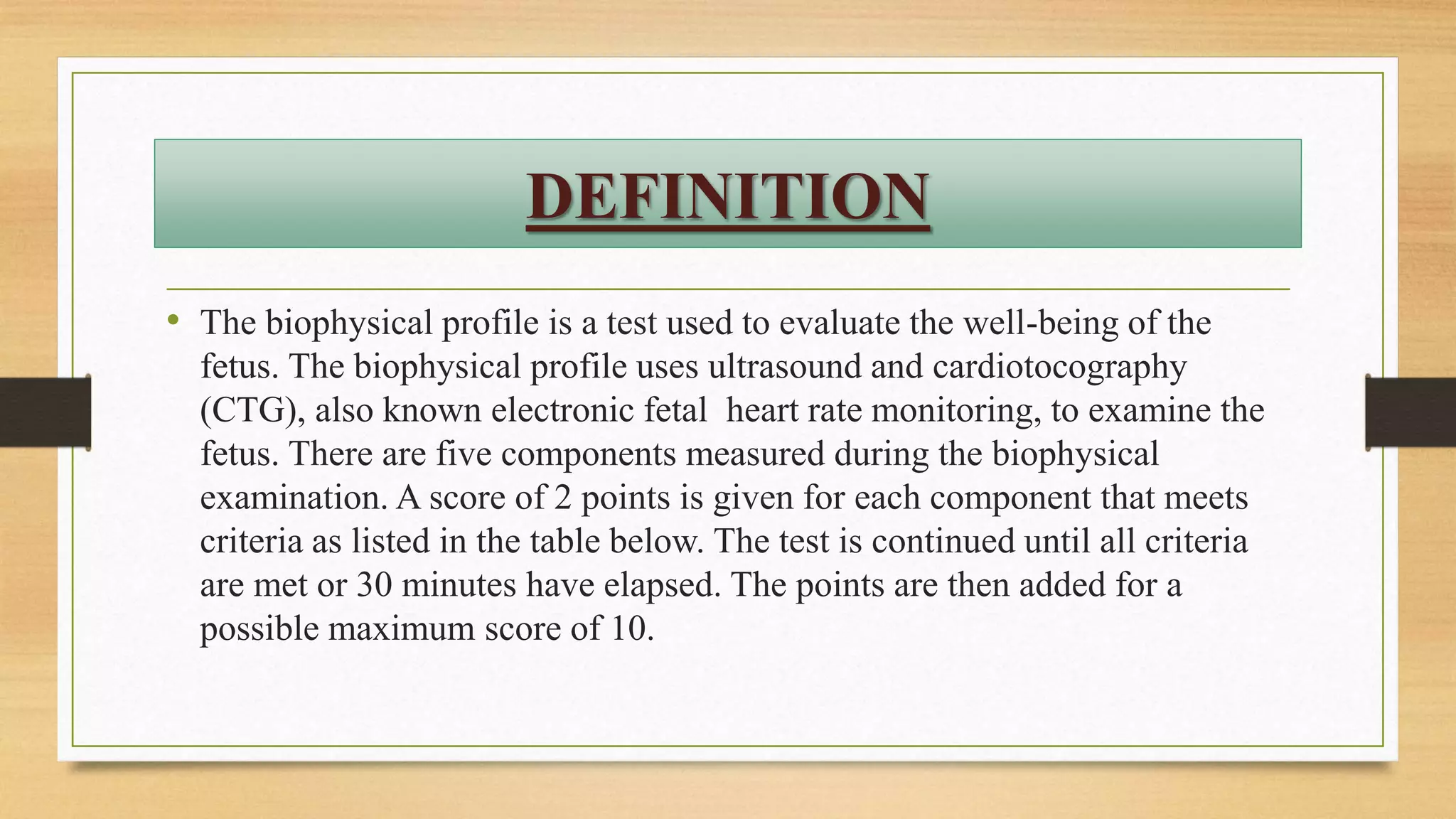 Biophysical profile | PPTX