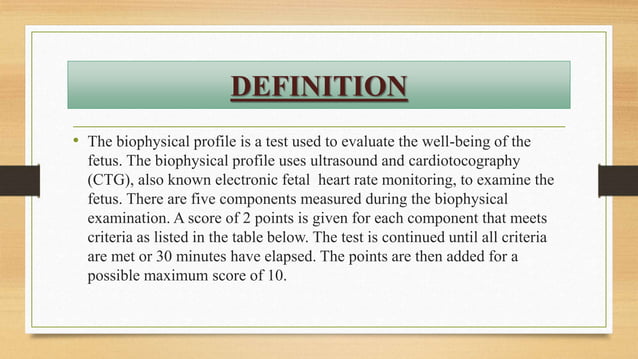 Biophysical profile | PPTX