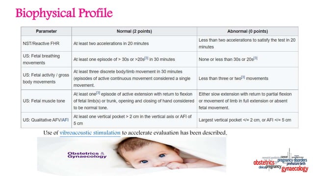 Biophysical Profile | PPTX | Pregnancy | Reproductive Health