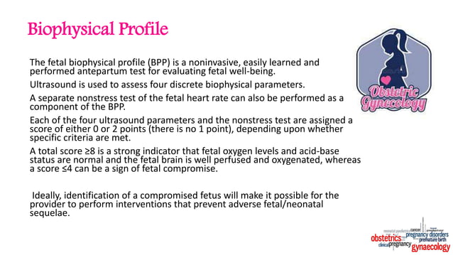Biophysical Profile | PPTX | Pregnancy | Reproductive Health