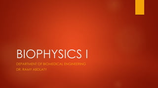 Introductory lecture for BIOPHYSICS I.pdf | Chemistry | Science