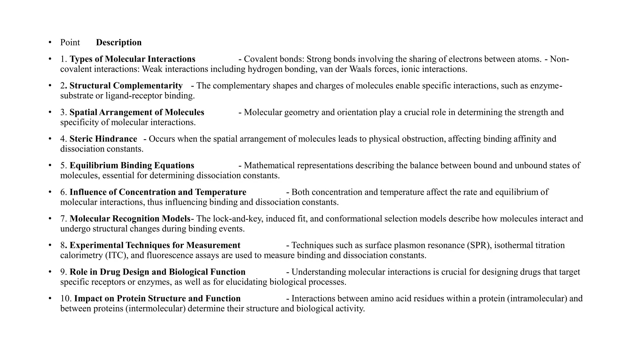 Biophysics Interactions Of Molecules In 3 D Space Determining Binding