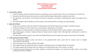 BIOPHYSICS Interactions of molecules in 3-D space-determining binding ...