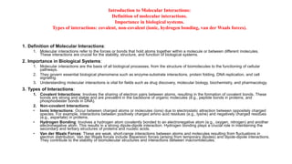 BIOPHYSICS Interactions of molecules in 3-D space-determining binding ...