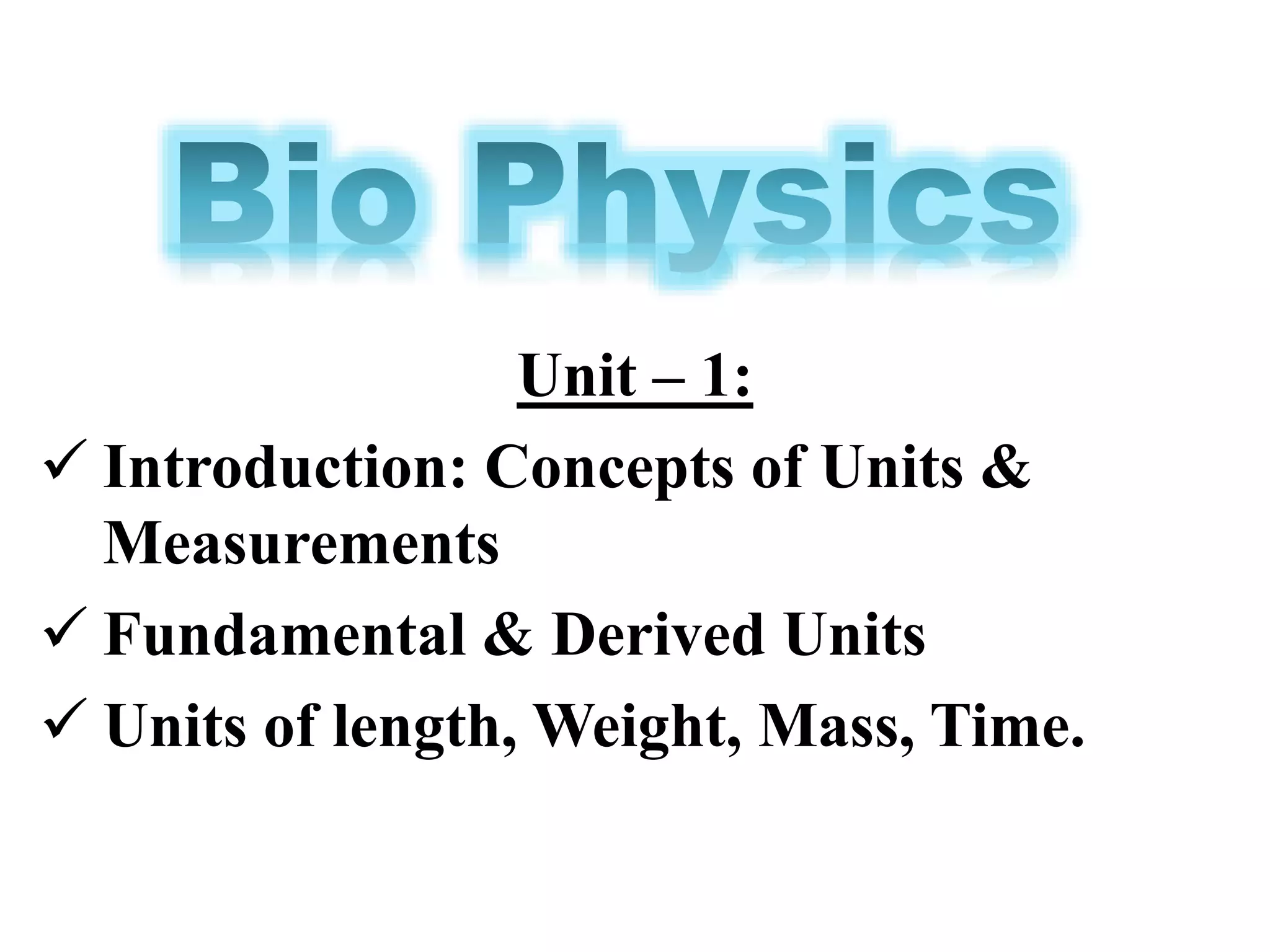 Bio physics, Unit -1. P.B. B.Sc Nursing | PPTX