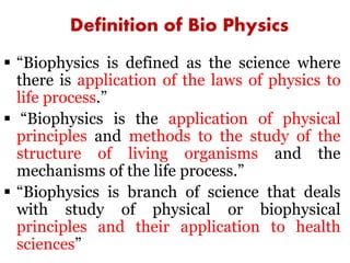 Bio physics, Unit -1. P.B. B.Sc Nursing | PPTX