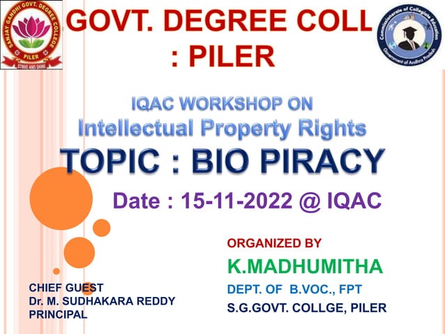 Govt Degree College piler BIO PIRACY.pptx