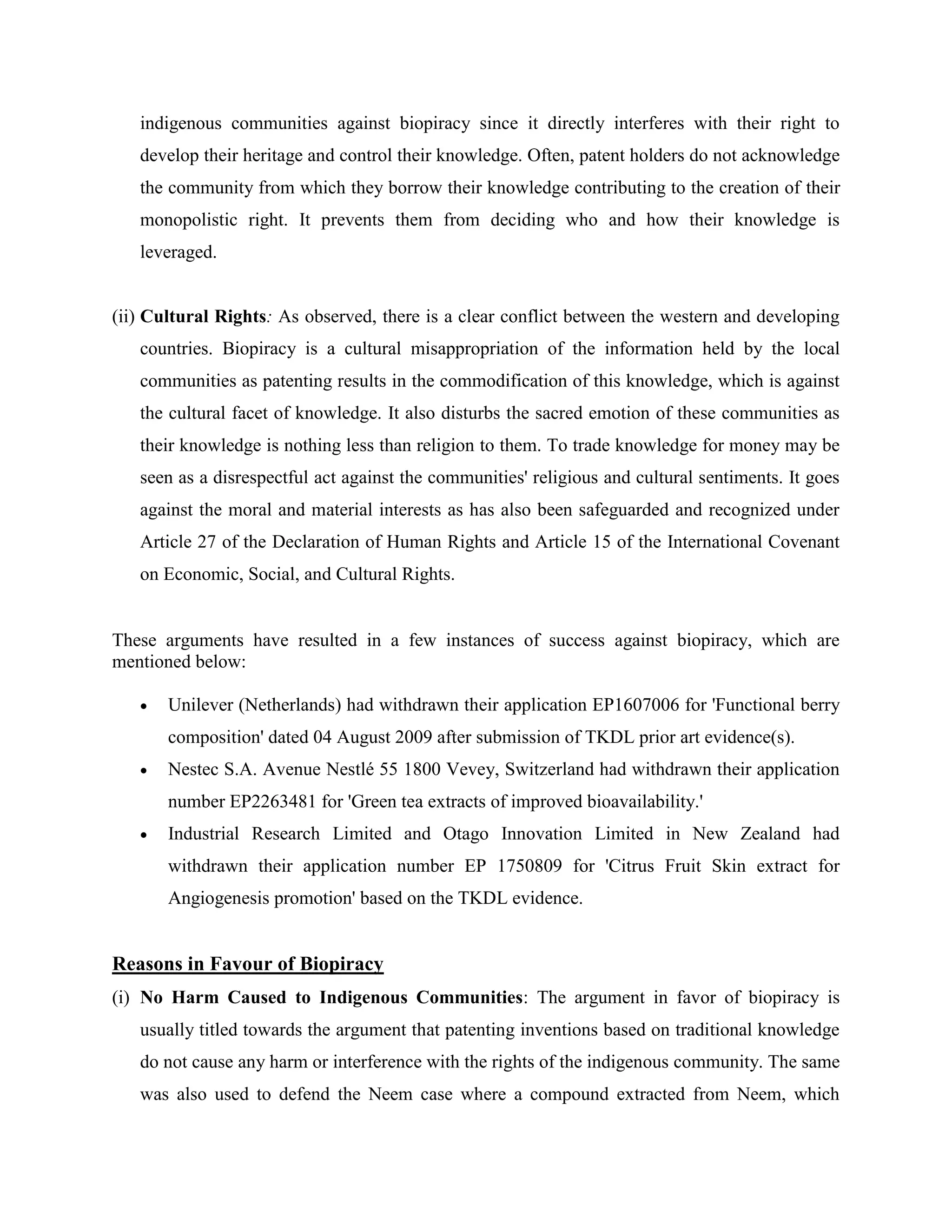 Biopiracy a trespass against indigenous lives | PDF