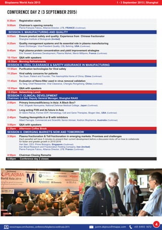 BioPlasma World Asia 2015 | PDF