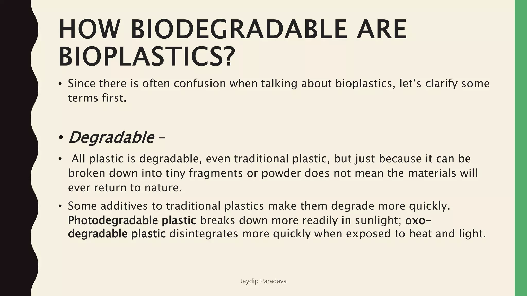 Bioplastic from food waste | PPTX