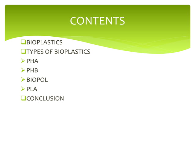 Bioplastics | PPTX | Chemistry | Science