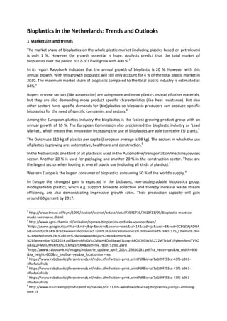 Bioplastics in the netherlands | PDF