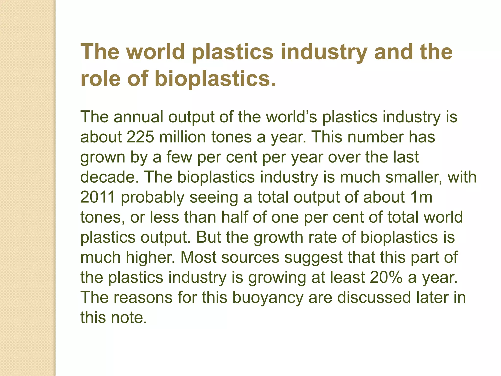 Bio plastics presentation | PPTX