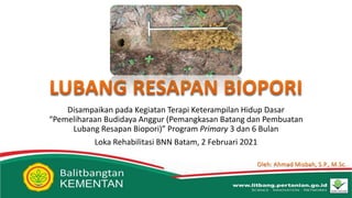 Materi yang menjelaskan seputar Lubang Resapan Biopori | PPTX